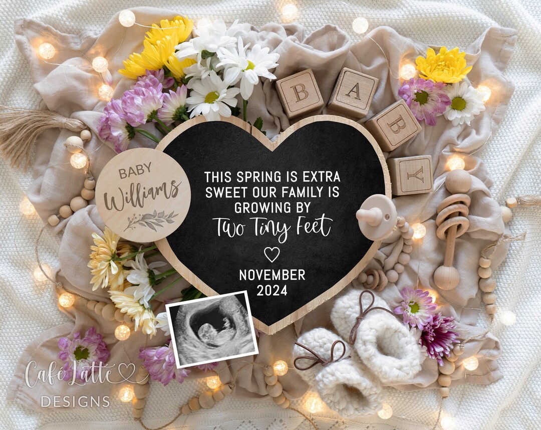 Spring Baby Announcement Social Media, Mothers Day Baby Announcement ...