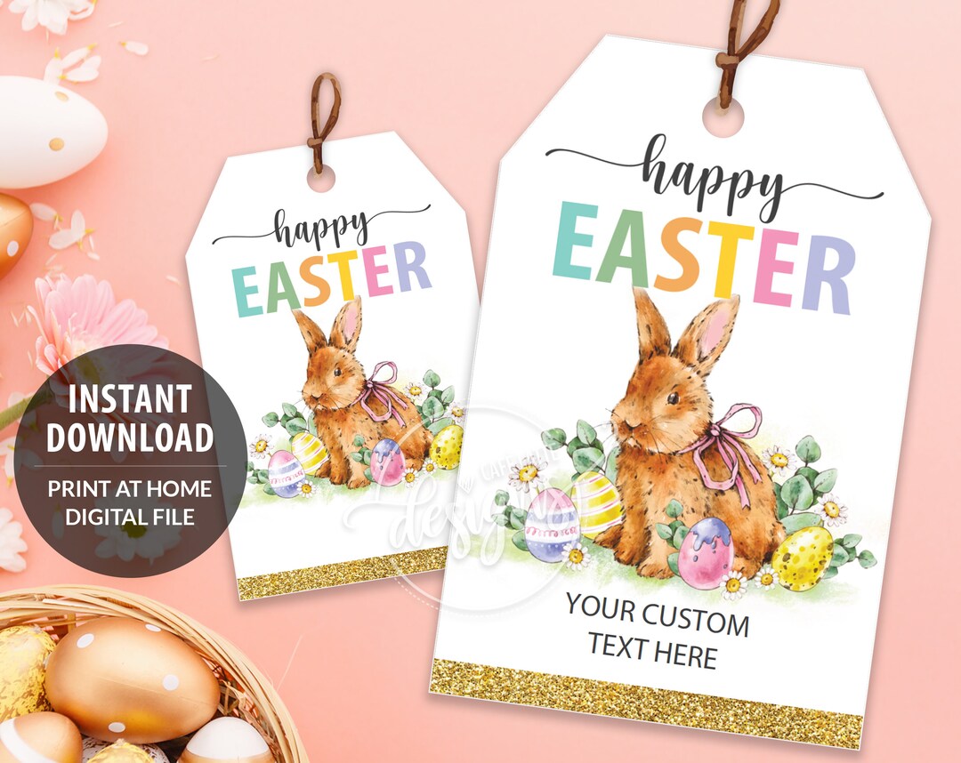 Easter Gift Tags Printable, Editable Personalized Easter Favor Tags ...