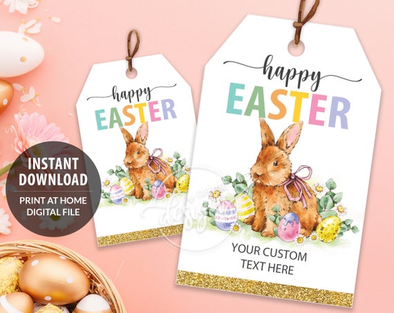 Easter Gift Tags Printable, Editable Personalized Easter Favor Tags ...