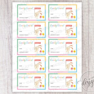 Easter Candy Guessing Game, Printable Easter Games, Easter Party ...