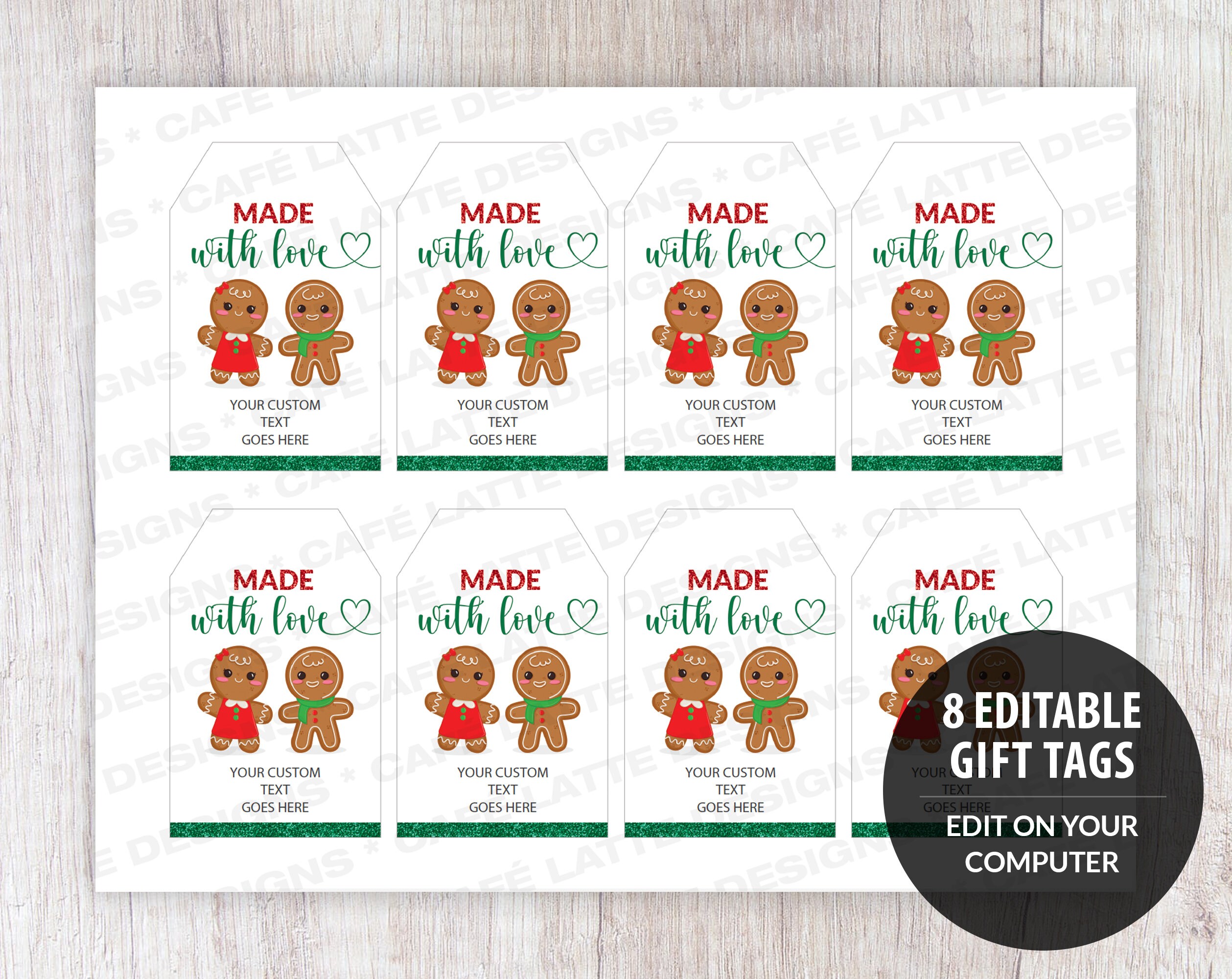 CHRISTMAS Printable Gift Tags Made With Love Editable - Etsy Canada