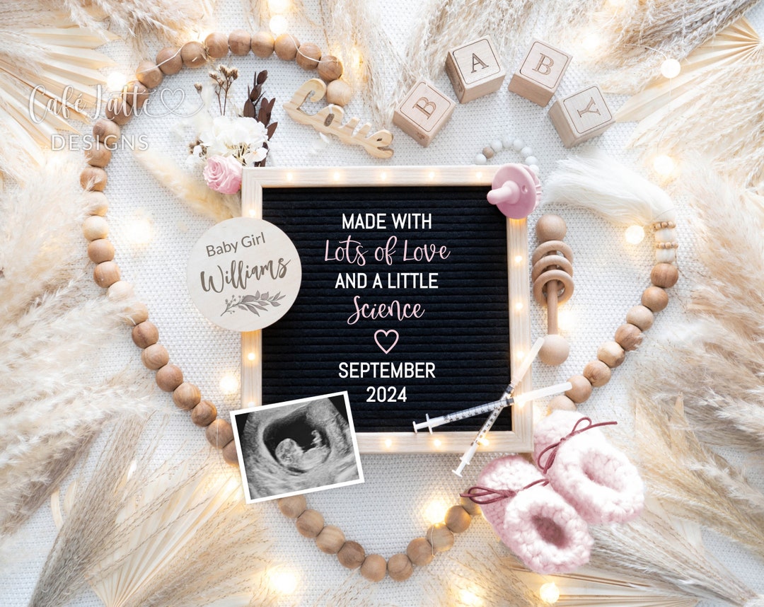 IVF Girl Gender Reveal, IVF Girl Baby Pregnancy Announcement Social ...