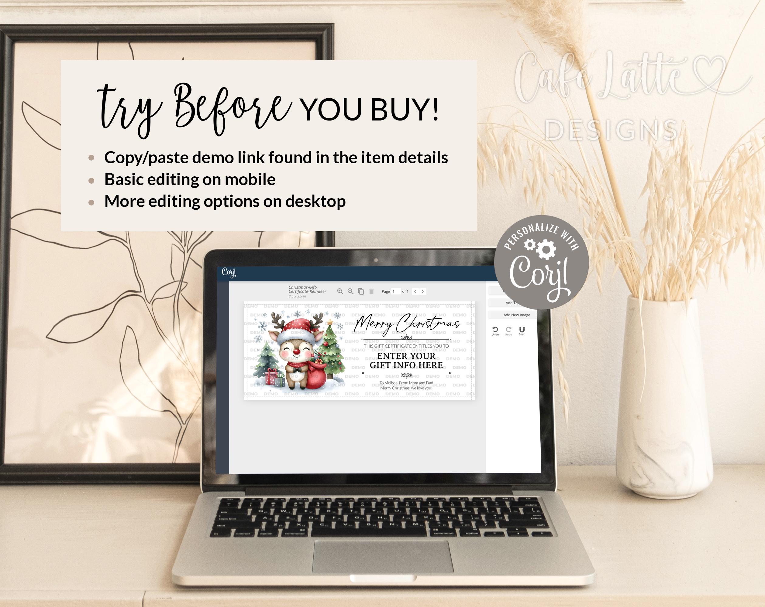 CHRISTMAS Gift Certificate Printable, Surprise Christmas Gift ...