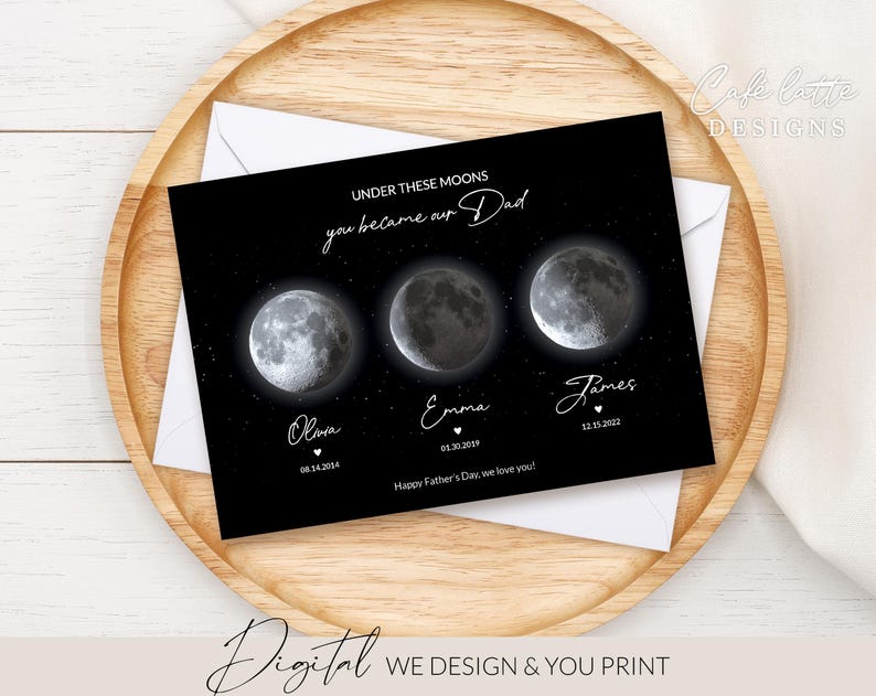 Custom Moon Phase Printable, Gift for Dad, Fathers Day Thoughtful Gift ...