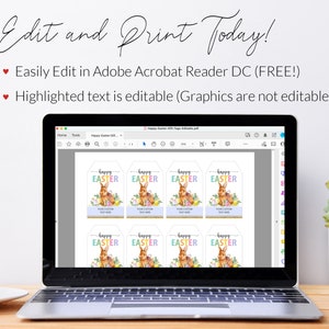 Easter Gift Tags Printable, Editable Personalized Easter Favor Tags ...