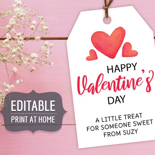 Editable Valentine's Day Gift Tags. Printable Valentines | Etsy