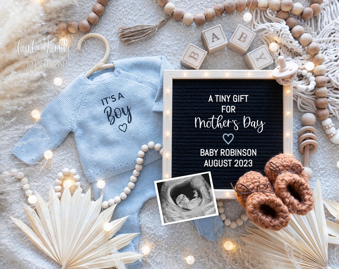 Mothers Day Boy Gender Reveal Social Media, Its A Boy Boho Pregnancy ...