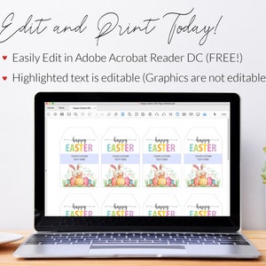 EASTER Printable Gift Tags, Editable Personalized Favor Tags Template ...