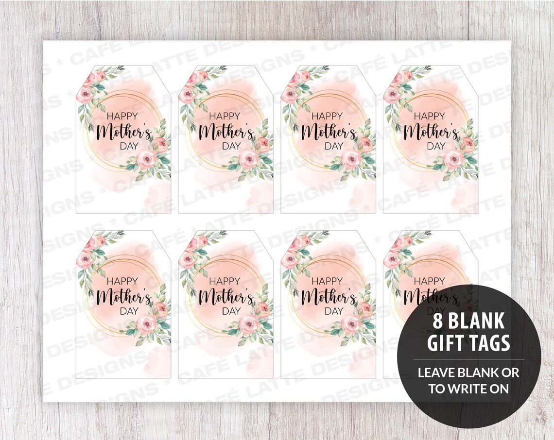 Mothers Day Gift Tags, Printable Editable Personalized Mothers Day ...