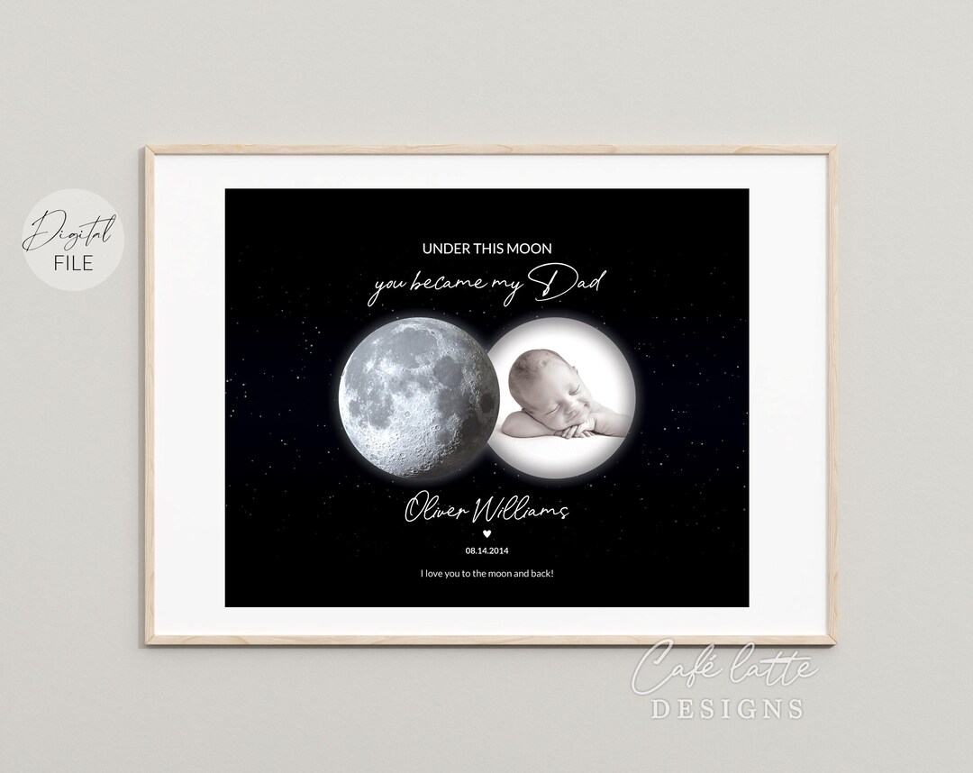 Custom Moon Phase Printable, Gift for Dad, First Fathers Day Thoughtful ...