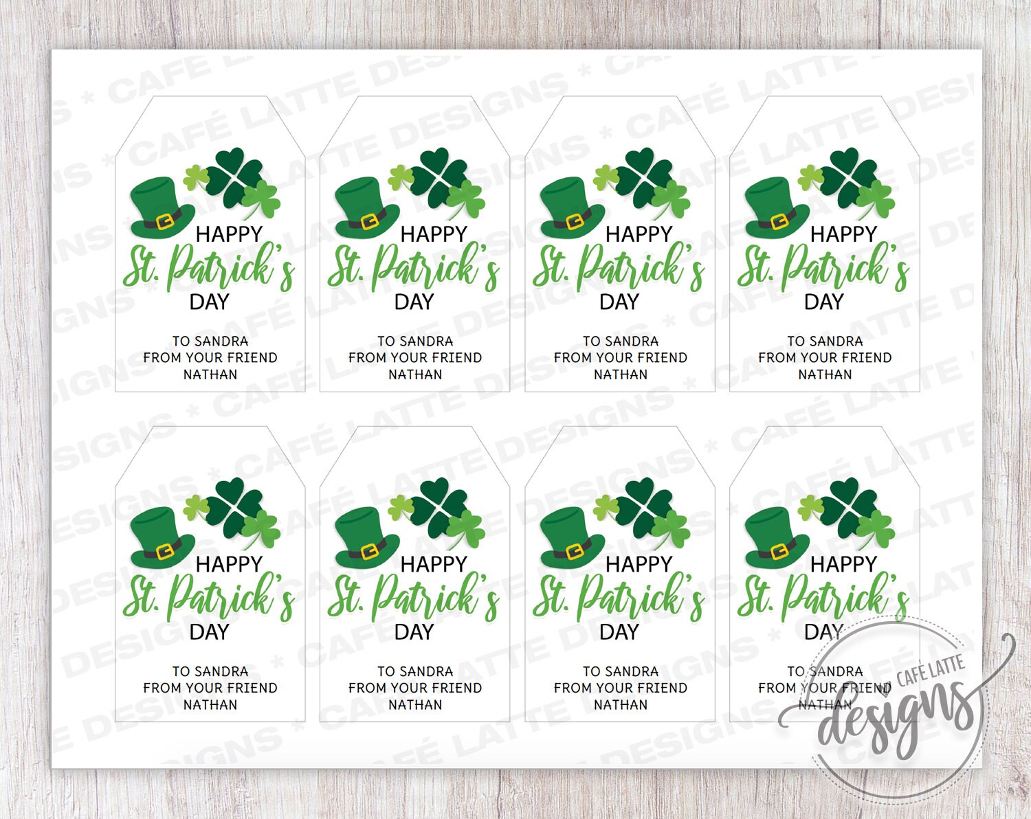 St. Patricks Day Printable Gift Tags Editable Personalized - Etsy Canada