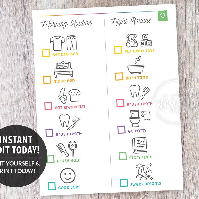 Morning Chore Chart - Etsy