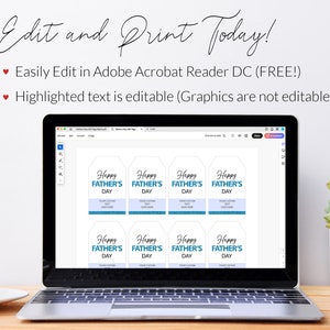 Fathers Day Gift Tags Printable, Editable Template Fathers Day Gift ...