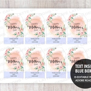 Mothers Day Gift Tags, Printable Editable Personalized Mothers Day ...
