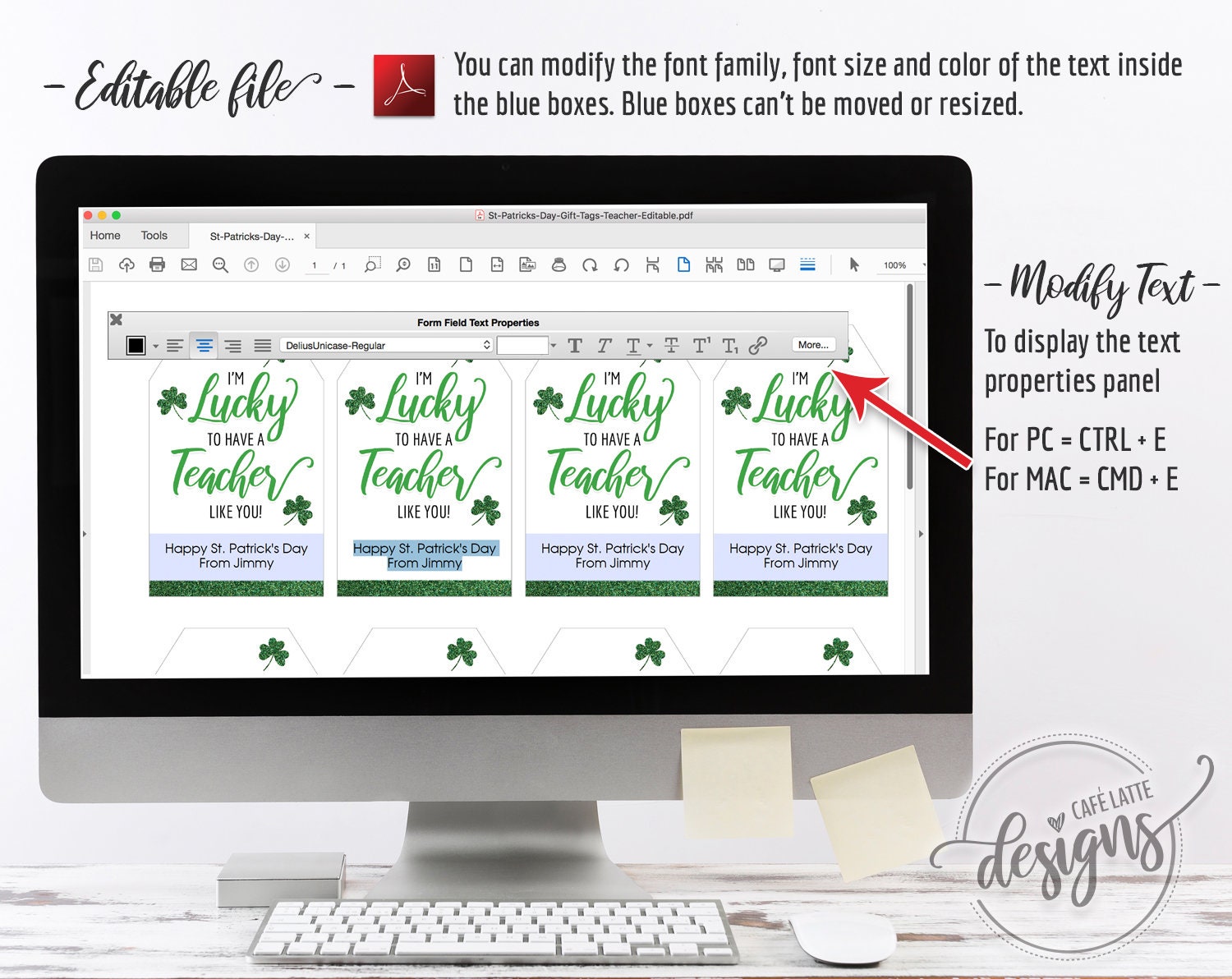 St. Patricks Day Printable Gift Tags for Teachers, Editable ...