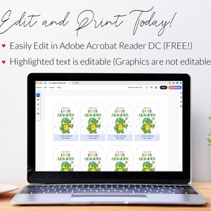 Alligator Editable Printable Gift Tags, Personalized End of School ...