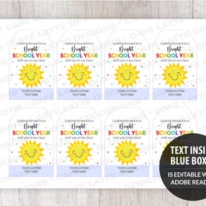 Back to School Editable Printable Gift Tags, Personalized First Day of ...