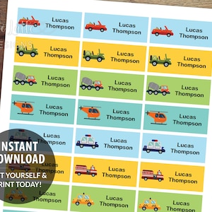 Back to School Editable Printable Name Tags, Personalized Back to ...