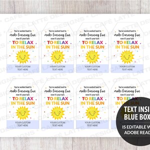 Teacher Gift Tags Editable Printable, Personalized End of School Favor ...