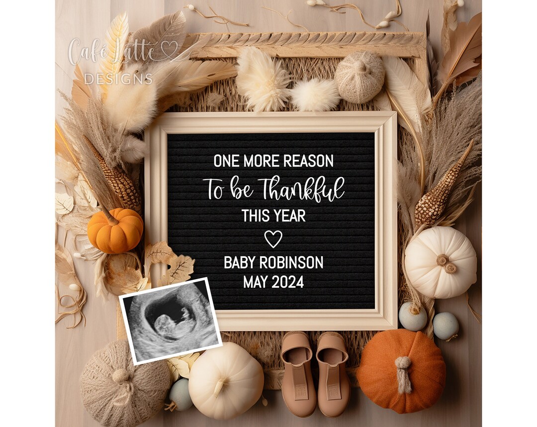Thanksgiving Pregnancy Announcement for Social Media, Thankful Baby ...