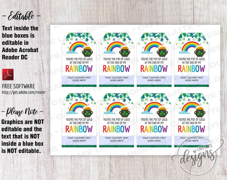 St. Patricks Day Pot of Gold With Rainbow Printable Gift Tags - Etsy Canada