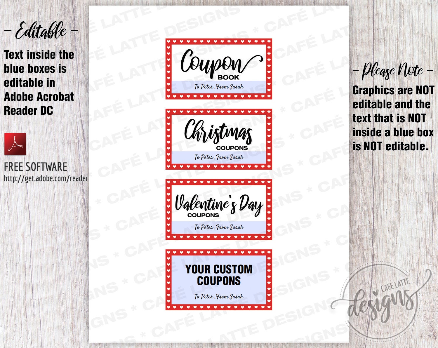 VALENTINES DAY Editable Coupons Coupon Template Dad Mom Kids - Etsy Canada
