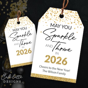 NEW YEARS Printable Gift Tags, Personalized Favor Tags Editable ...
