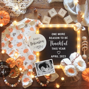 Fall Pregnancy Announcement Digital Social Media, Adding Little Pumpkin ...