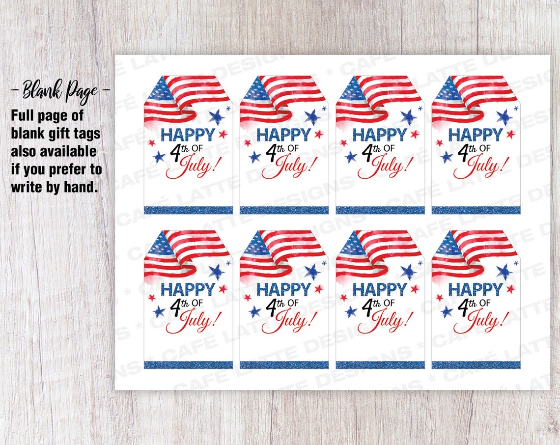 4TH OF JULY Printable Gift Tags Fourth of July Editable | Etsy