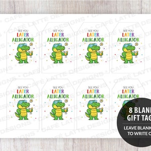 Alligator Editable Printable Gift Tags, Personalized End of School ...