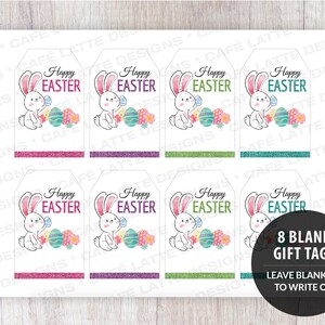 Happy Easter Printable Gift Tags, Editable Personalized Favor Tags ...