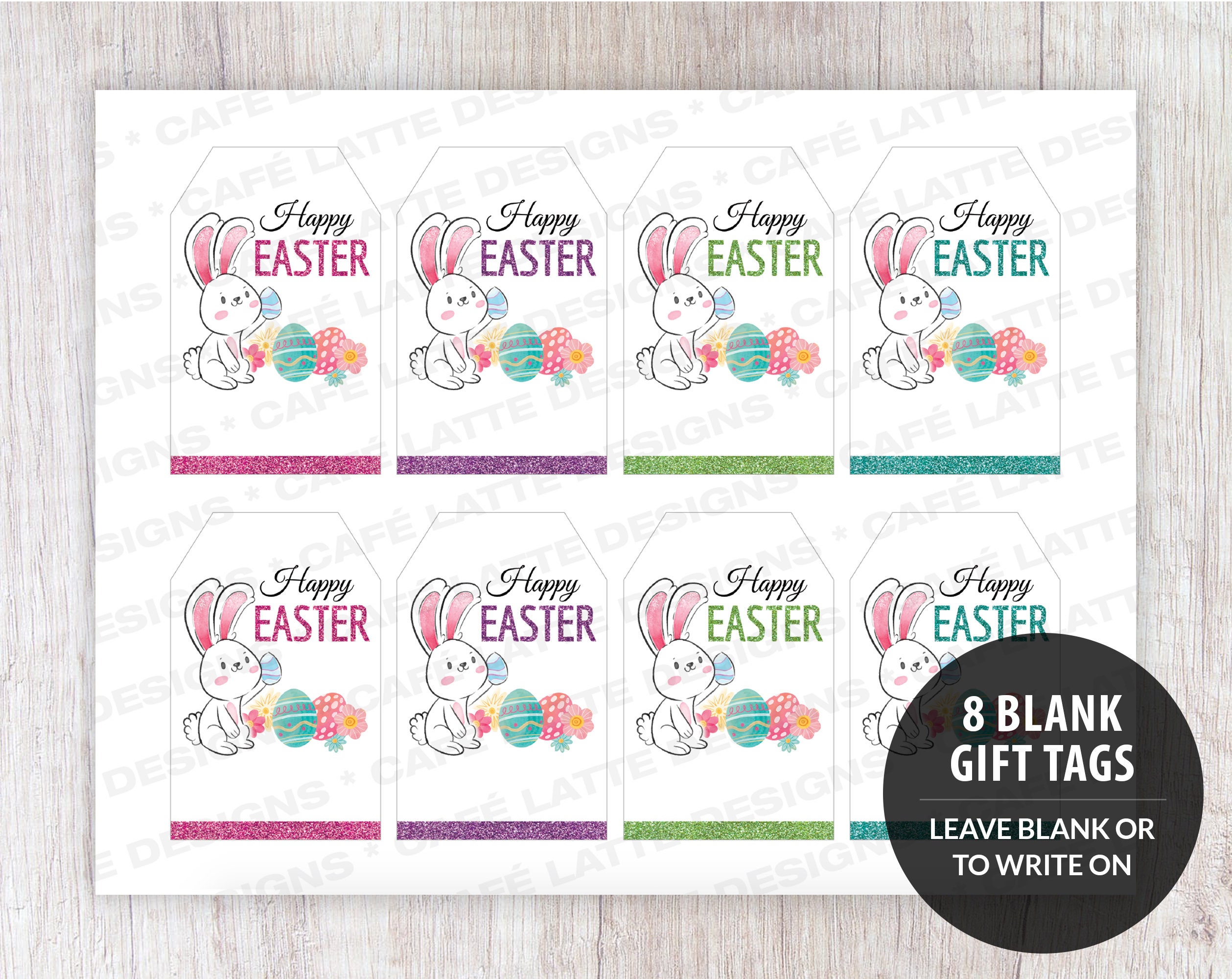 Happy Easter Printable Gift Tags Editable Personalized Favor | Etsy