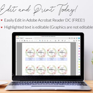 Mothers Day Gift Tags, Printable Editable Personalized Mothers Day ...