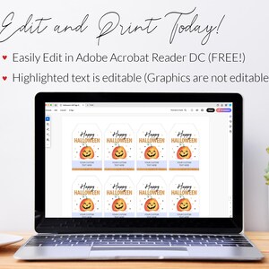 HALLOWEEN Gift Tags Printable, Halloween Gift Tags Editable Template ...