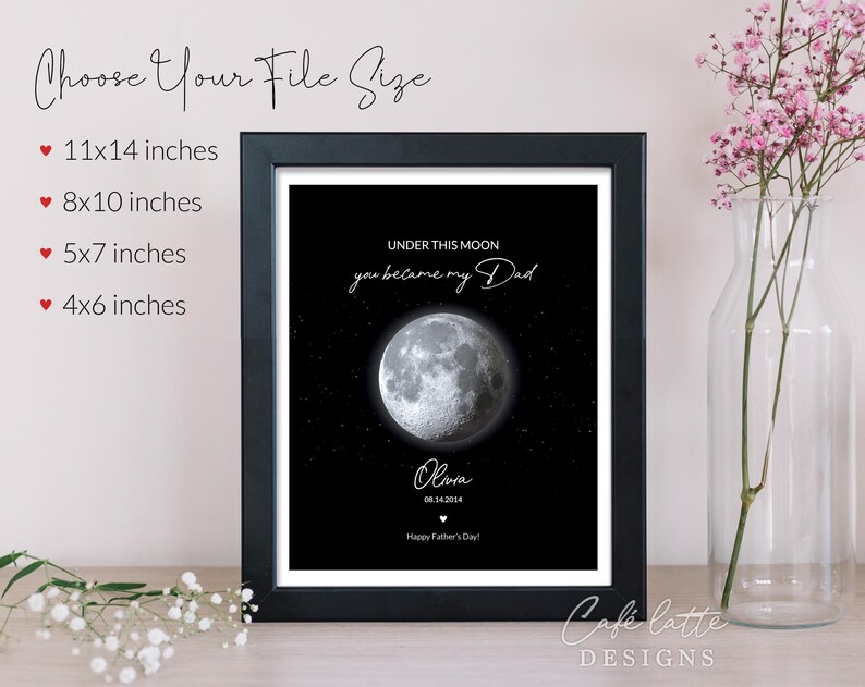 Custom Moon Phase Printable, Gift for Dad, Father's Day Thoughtful Gift ...