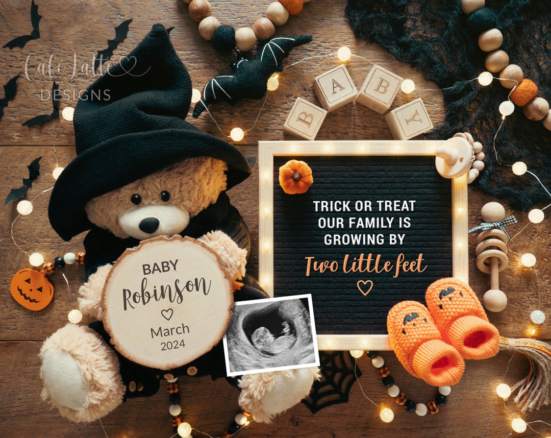 Halloween Baby Announcement for Social Media, Halloween Digital ...