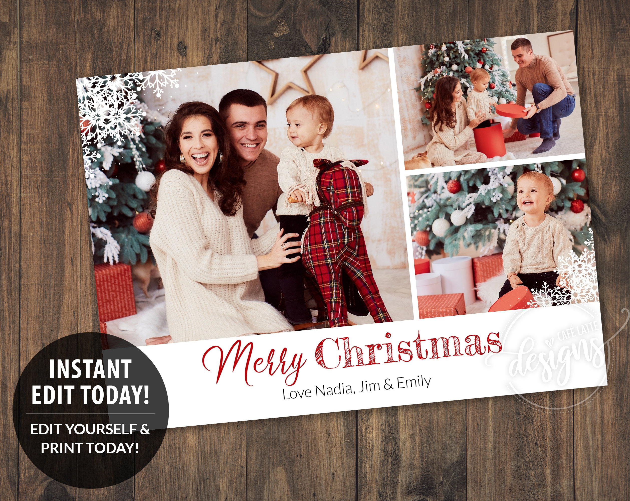 CHRISTMAS Family Photo Editable Printable Card Personalized - Etsy