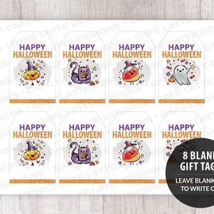 HALLOWEEN Printable Gift Tags, Editable Personalized Favor Tags ...