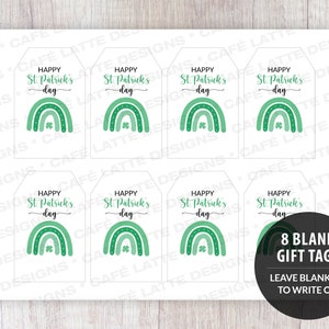 St Patricks Day Printable Gift Tags, Boho Rainbow Gift Tags for Friends ...