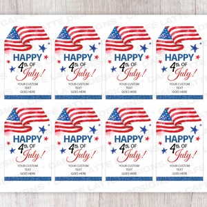 4TH OF JULY Printable Gift Tags, Fourth of July Editable Personalized ...