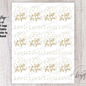 Editable Gift Tags With Gold Dots, Anniversary Birthday Wedding ...