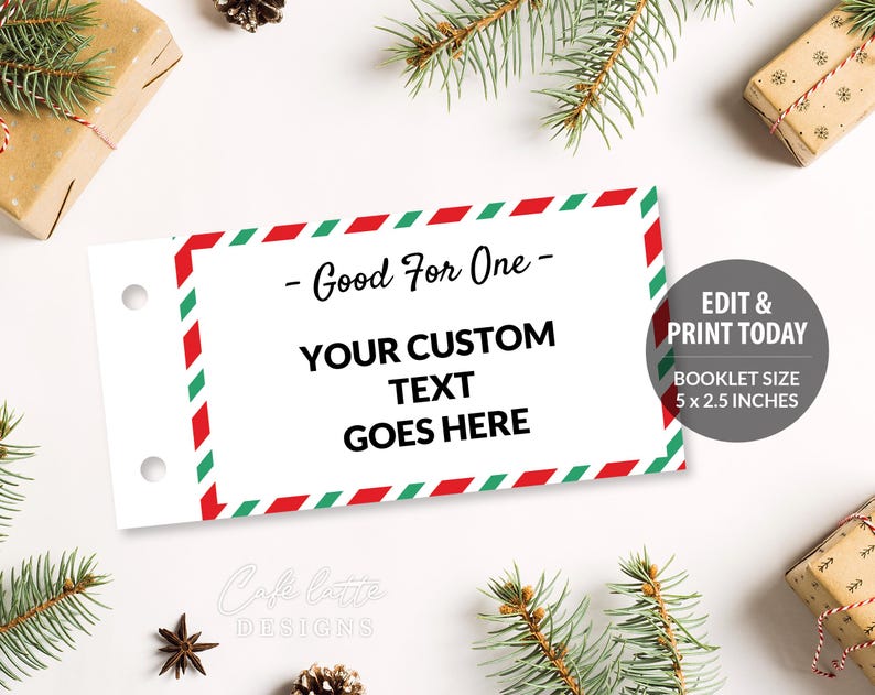 Christmas Coupon Book Printable Editable Template, Christmas Coupons ...