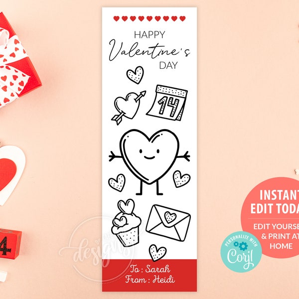 Valentine Bookmark - Etsy