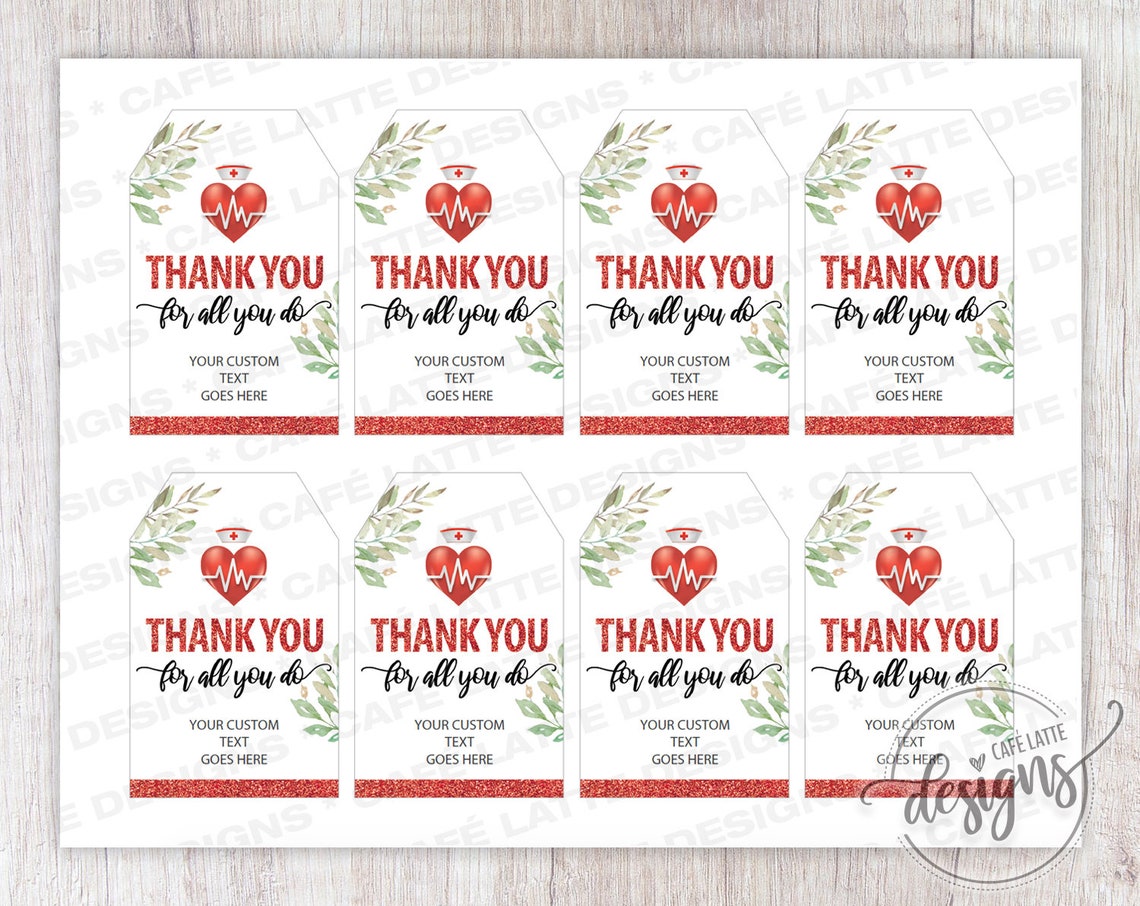 Nurses Week Printable Gift Tags, Nurse Week Appreciation Editable ...