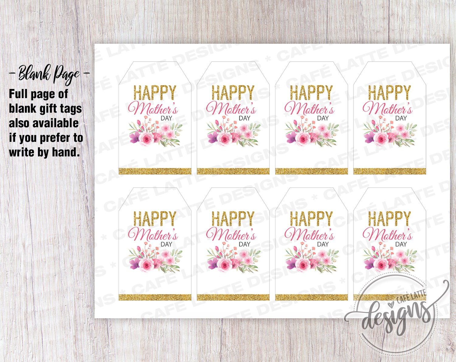 HAPPY MOTHER'S Day Printable Gift Tags, Editable Personalized Gift ...