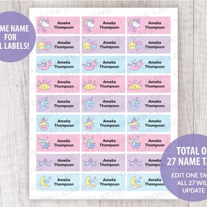 Back to School Editable Printable Name Tags, Personalized Back to ...