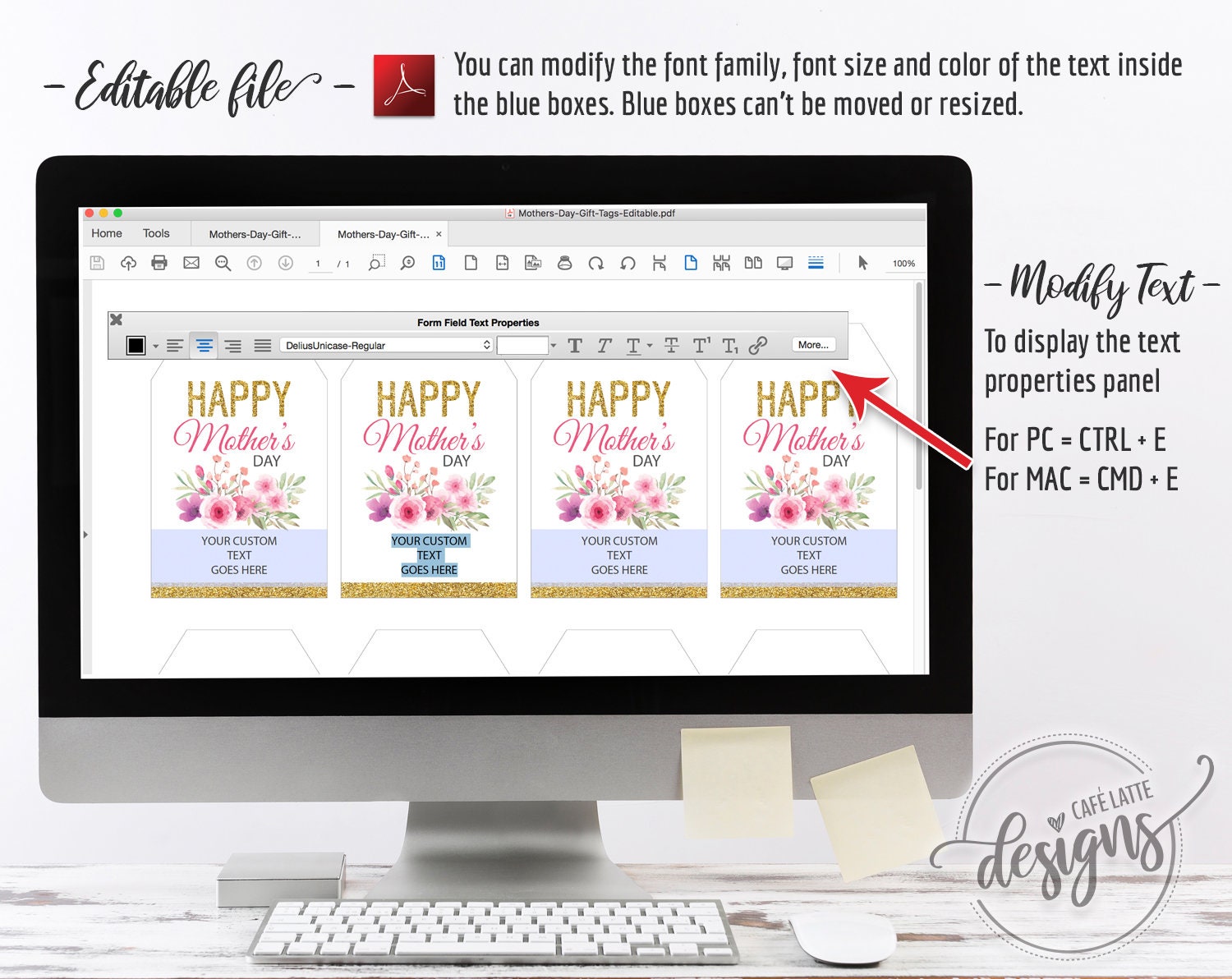 HAPPY MOTHER'S Day Printable Gift Tags, Editable Personalized Gift ...