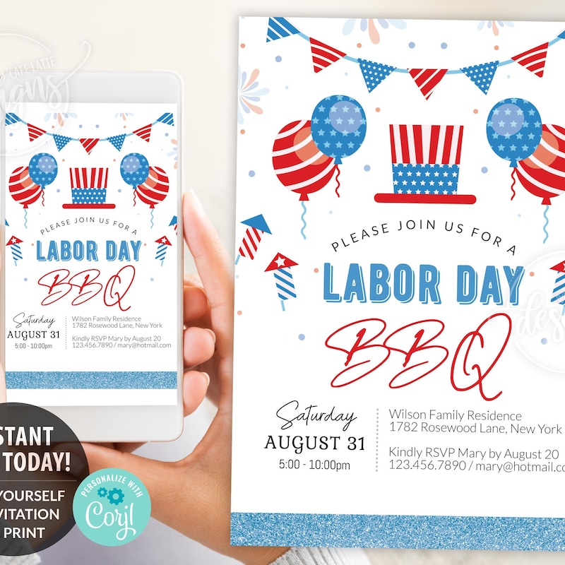 Labor Day Invitation - Etsy