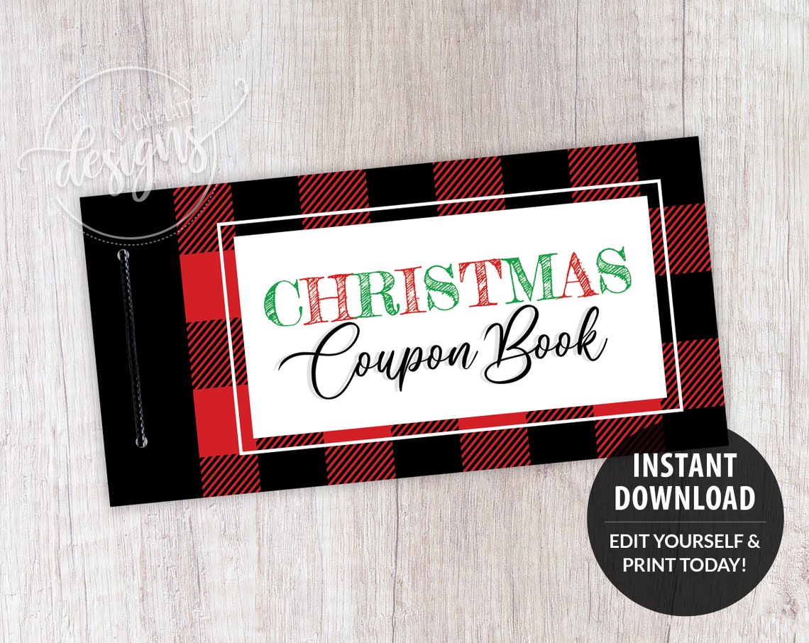 CHRISTMAS COUPON Book Editable Printable Template Custom | Etsy