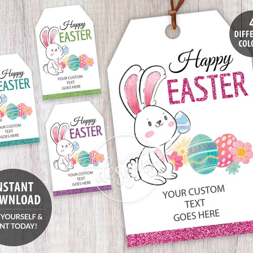 Editable Easter Gift Tags Printable Easter Party Favor Tags - Etsy